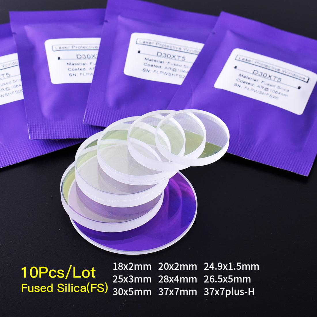 Startnow 10PCS/Lot Laser Protective Lens 28x4 30x5 37x7 Plus-H 1064nm